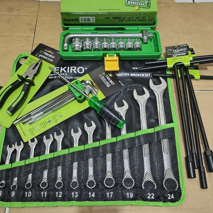 PROMO TEKIRO Kunci Lengkap full set / Alat Bengkel Murah / Tools / Peralatan Bengkel shpmile ...