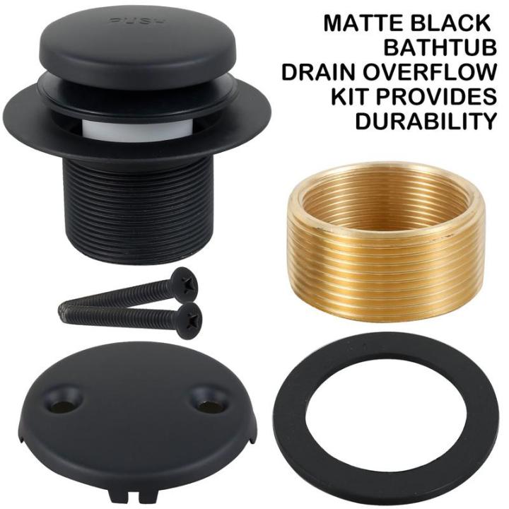 Tub Drain Overflow Kit Matte Black Bathtub Drain Set with 2-Hole ...