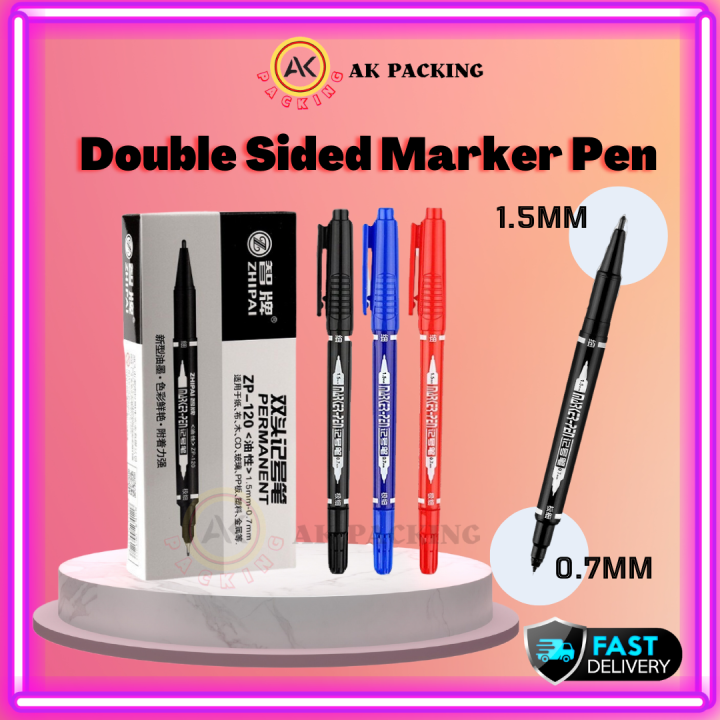 Double Sided Marker Pen with Fine and Extra Fine Points For School And ...