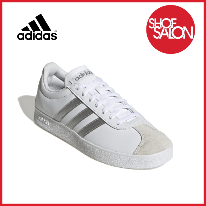 Adidas VL Court Base Women's Shoes Cloud White/Silver Metallic/Grey One ...