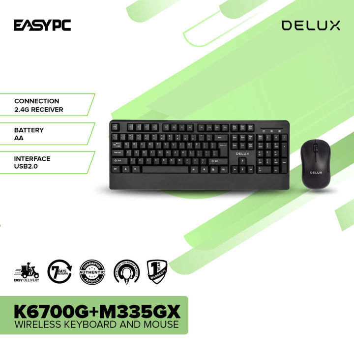 EasyPC | Delux K6700G+M335GX Wireless Keyboard and Mouse Set Combos ...