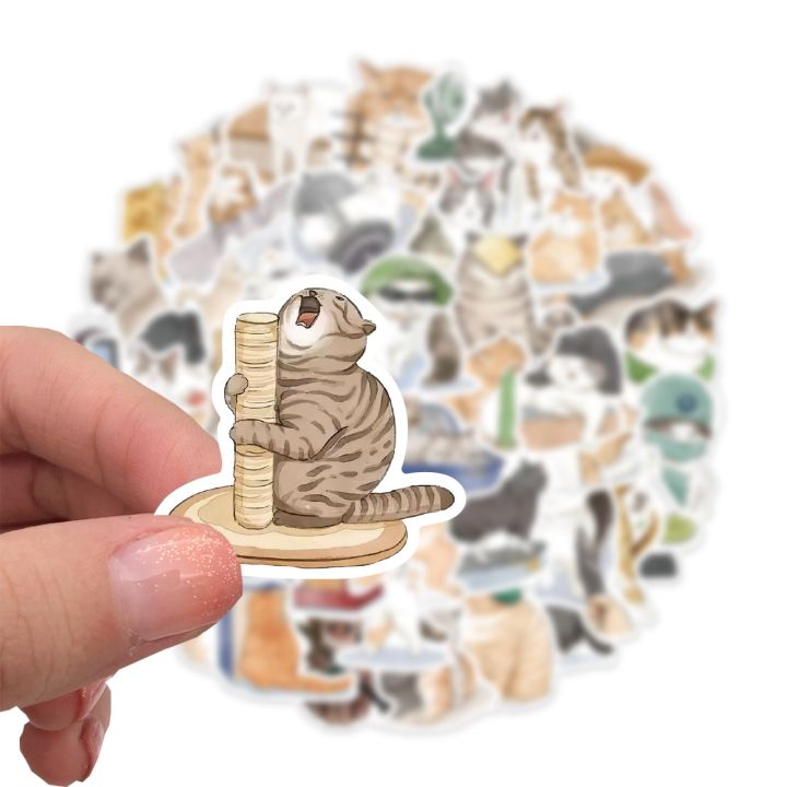50Pcs cute Cats Emoji Series Stickers DIY Luggage Laptop Waterproof ...