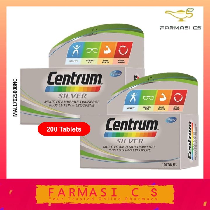CENTRUM SILVER Multivitamin-Multimineral 100 Tablets x 2 Boxes (TWIN ...