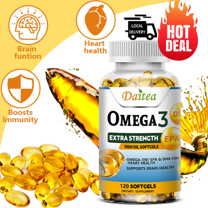 Omega 3 Softgels 2000MG, supports heart blood pressure, cholesterol ...