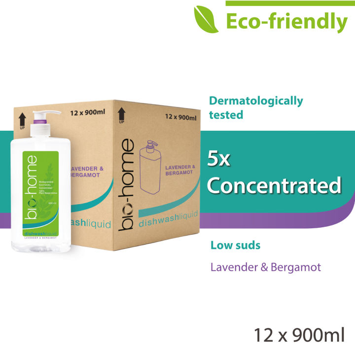 bio-home Dishwashing Liquid - Lavender & Bergamot - 900ml x 12 bottles ...