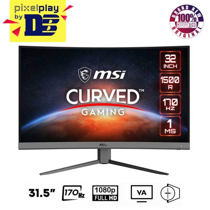 MSI G32C4 E2 31.5" FHD 170Hz 1ms Adaptive Sync Curved Gaming Monitor ...