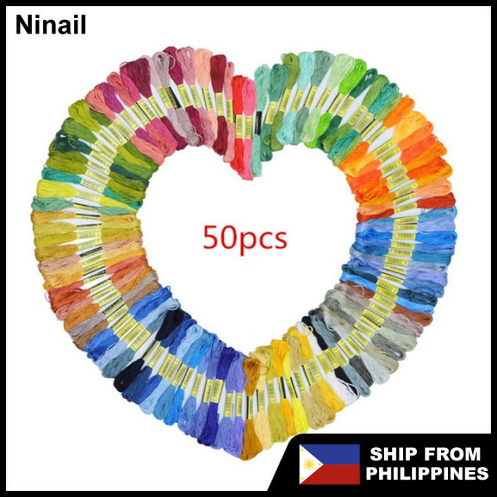 Ninail 50/100 Colors Rainbow Embroidery Thread Cross Stitch Thread ...