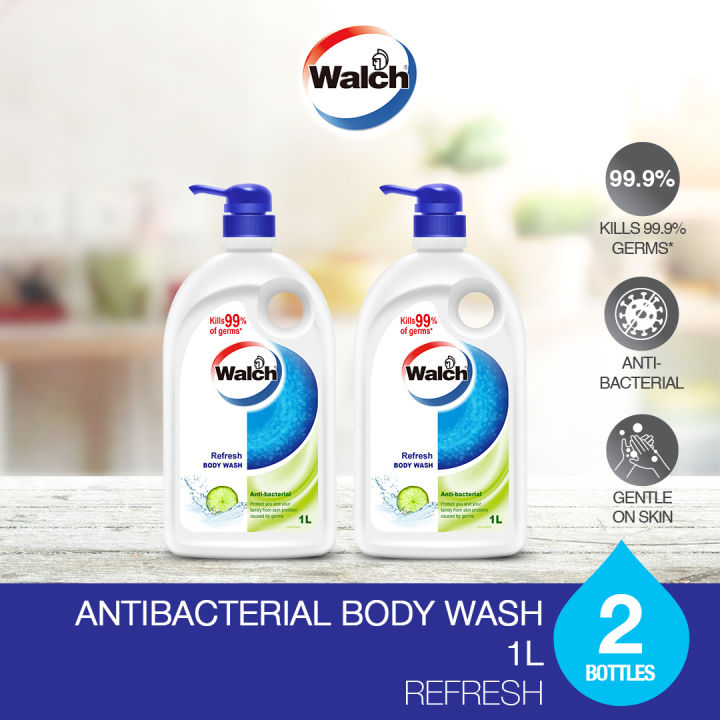 [TWIN PACK] Walch Anti-bacterial Body Wash (Refresh) 1L | Lazada