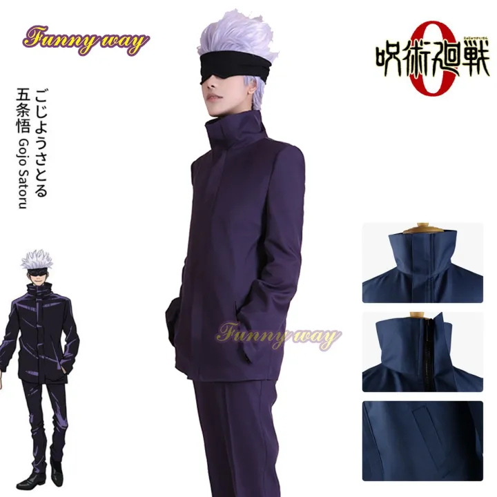 Gojo Satoru Cosplay Costume Anime Jujutsu Kaisen Cosplay Uniform Wig ...