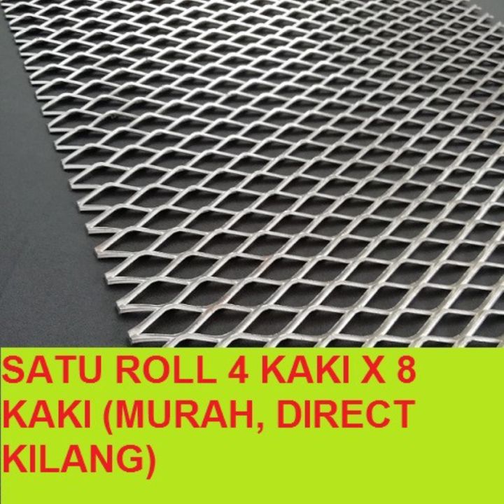 MILD STEEL EXPANDED METAL 4 KAKI X 8KAKI (SATU ROLL (BESI MESH)FOR ...
