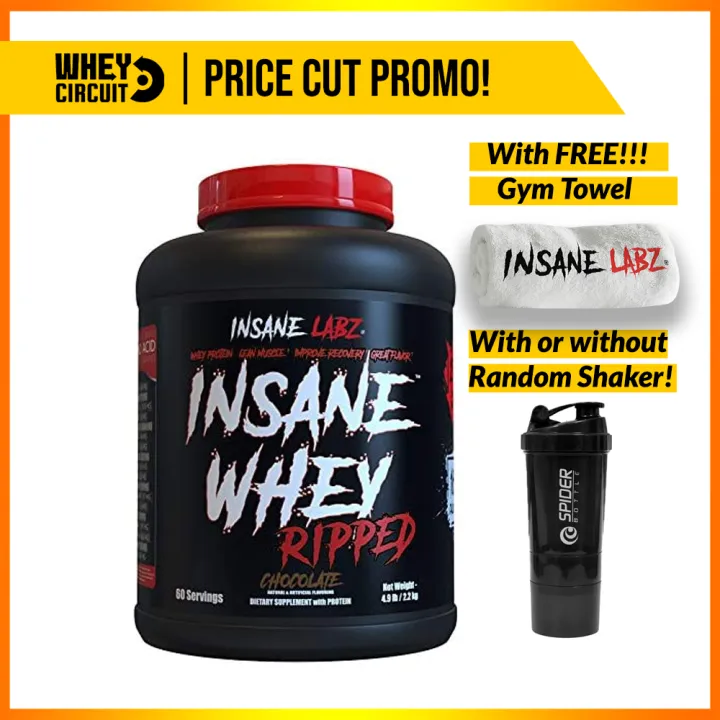 Insane Labz Whey Ripped 4.9lbs 60 servings with FREE Insane Labz Gym ...