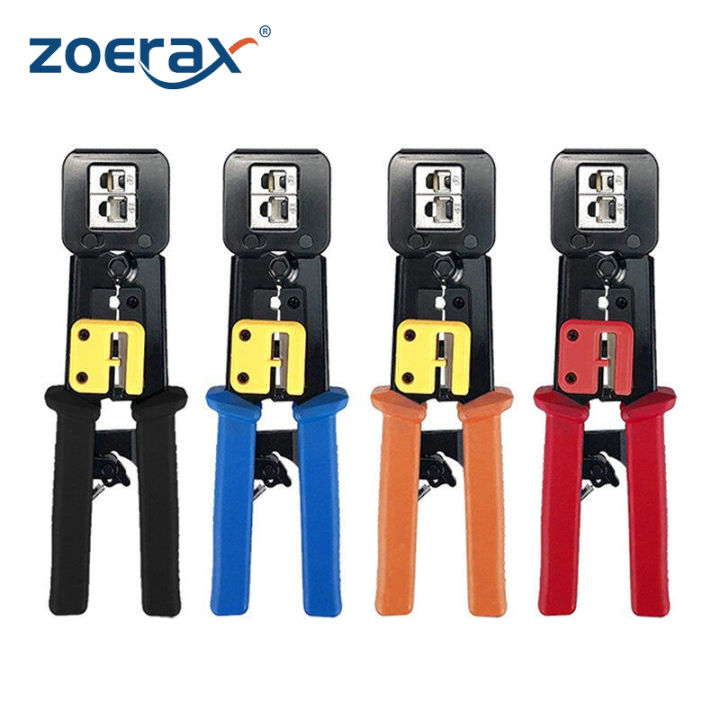 ZoeRax RJ45 Crimp Tool Pass Through Cat5 Cat5e Cat6 Crimper Cutter ...