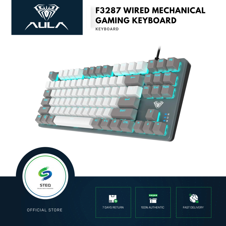 STEQ AULA F3287 Wired Mechanical Gaming Keyboard | Original Factory ABS ...