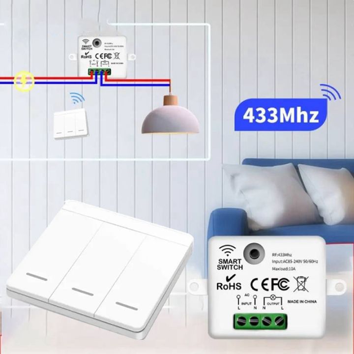 433Mhz Smart Wireless Switch RF Self-Powered Push Button Wall Panels ...