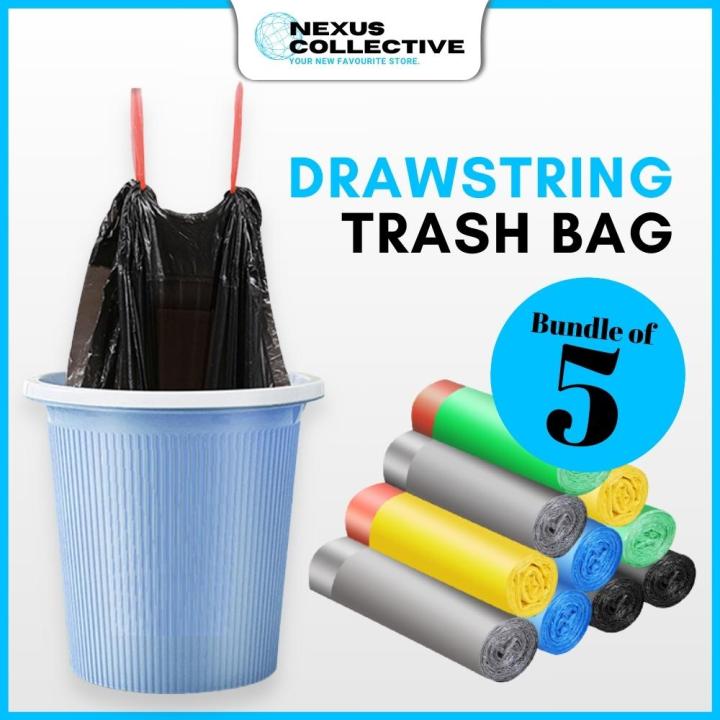 [🇸🇬 SG] [Bundle of 5] Trash Bag / Drawstring Garbage Bag / Rubbish Bag ...