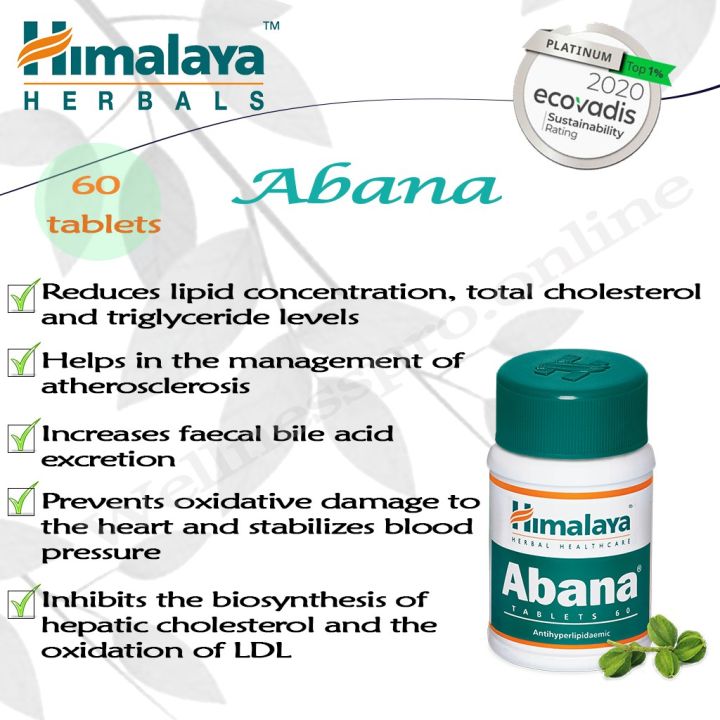 [Ready Stock]HIMALAYA Abana Tablets 60 (Cholesterol, Heart, Blood ...