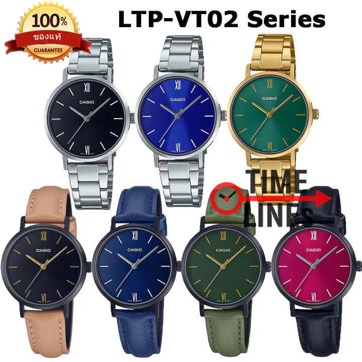 CASIO ของแท้ รุ่น LTP-VT02D LTP-VT02G LTP-VT02BL นาฬิกาข้อมือผู้หญิง ...
