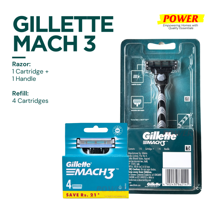 GILLETTE Mach 3 Razor Shaver Refill Handle | Lazada Singapore