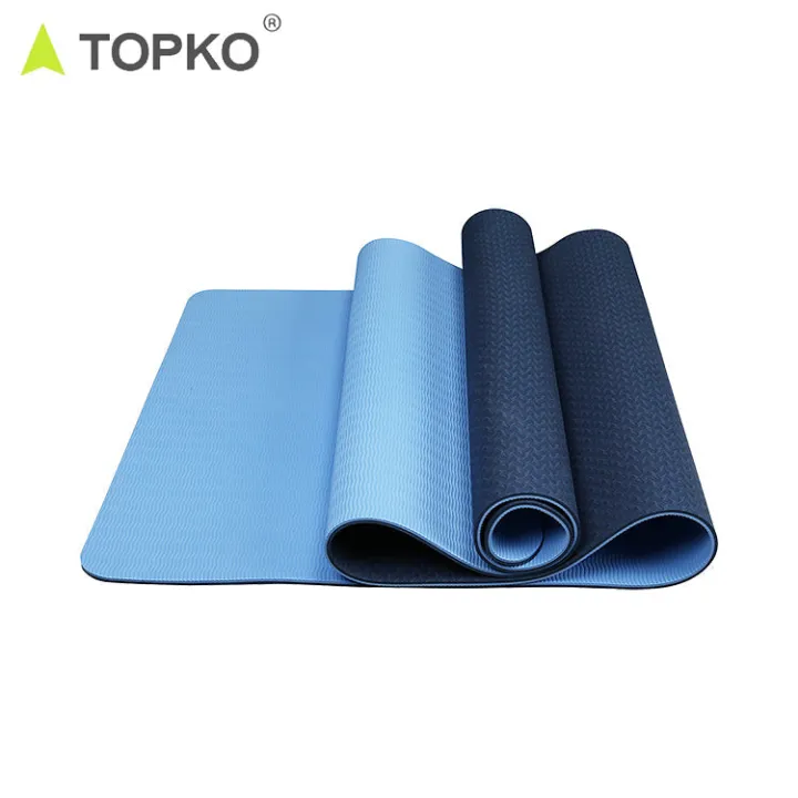TOPKO Dual Color TPE Yoga Mat- BLUE | Lazada PH