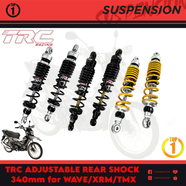 TOP1PH TRC 340mm AI-TECH SERIES ADJUSTABLE REAR SHOCK for WAVE/XRM/TMX ...