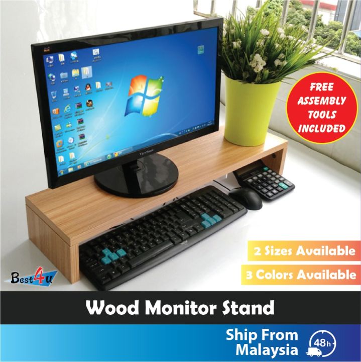 BEST4U 55/70CM Wooden Monitor Stand For Desk | Computer Stand | Desktop ...