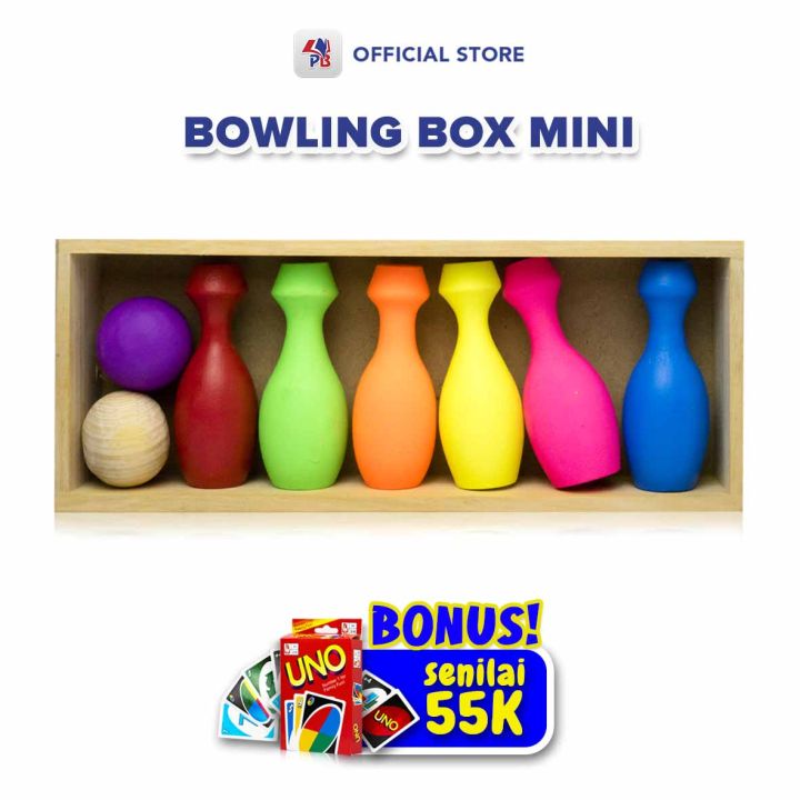 Mainan Edukasi Balok Kayu Bowling Box Mini - BONUS Kartu UNO | Lazada ...