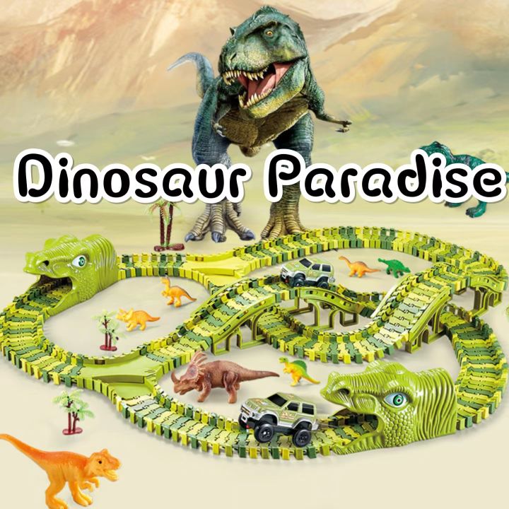 SG Seller |Kids Dinosaur Race Car Track with Flexible Track| Dino Toys ...