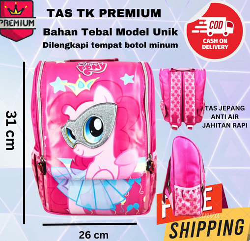 BGC Tas Ransel Sekolah Anak TK LITTLE PONY UNICORN 3D Timbul Jepang ...