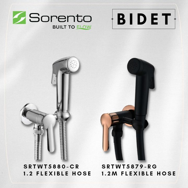 [SAKURA MARK] SORENTO Chrome Material Bathroom Hand Bidet c/w Angle Valve c/w 1.2m Flexible Hose ...