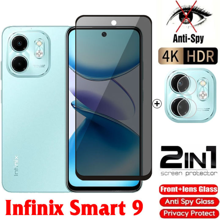 2IN กระจกเทมเปอร์ส่วนตัวหน้าจอคลุมทั้งหมด1ชิ้นสำหรับ Infinix SMART 9 ...