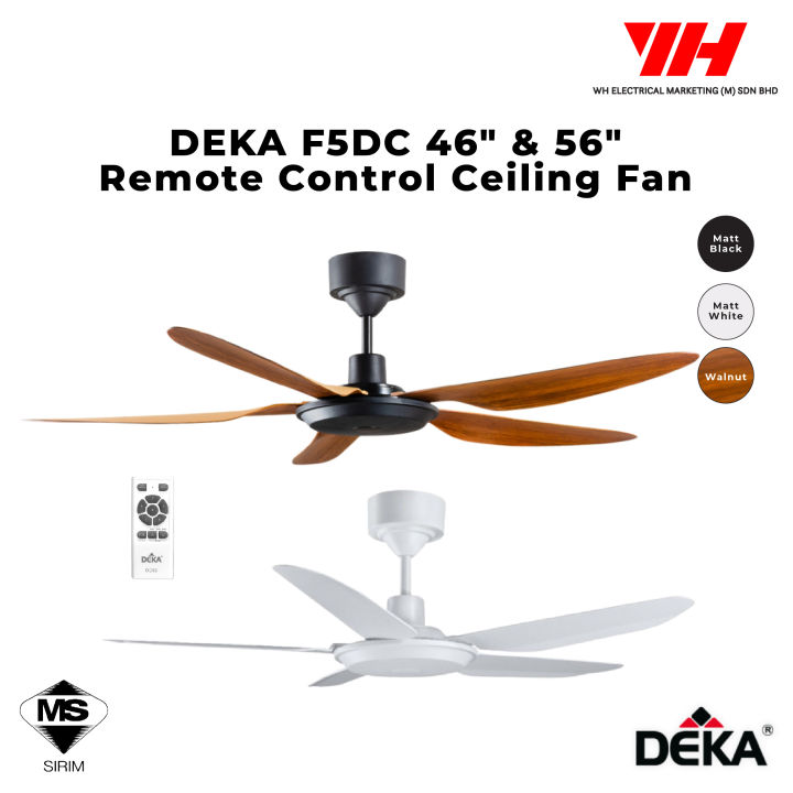 💥NEW💥 DEKA F5DC 46" / 56" Remote Control Ceiling Fan (5 Blade) || Kipas ...