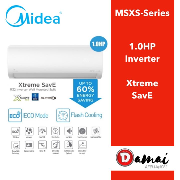 Midea R32 Inverter Air Conditioner 1.0HP/1.5HP | MSXS-10CRDN8 MSXS ...