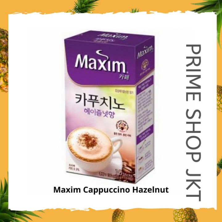 Maxim Cafe Cappuccino Hazelnut 10 sticks Minuman Kopi Krimer Korea ...