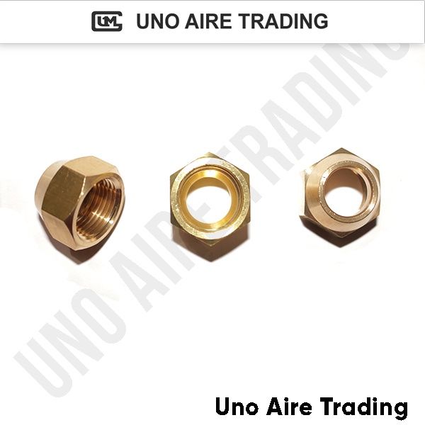 Brass Flare Nut 1/4 | 3/8 | 1/2 | 5/8 for Air Conditioning Flared ...