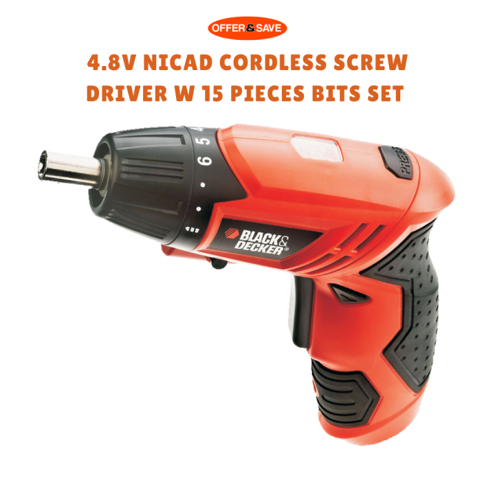 Black & Decker 4.8V Ni-Cd 600mAh Cordless Screw Driver KC4815-B5 ...