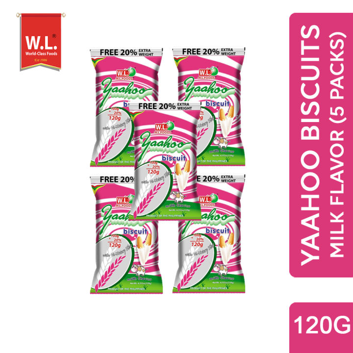 WL FOODS Yaahoo Biscuit Milk 120g x 5's | Lazada PH