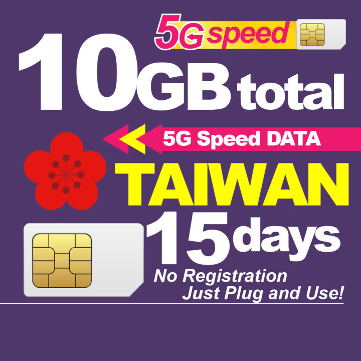 TAIWAN 5G Speed Travel Sim Card 15days【Total 10GB for 5G SPEED】iConnect2PH arawSIM | Lazada PH