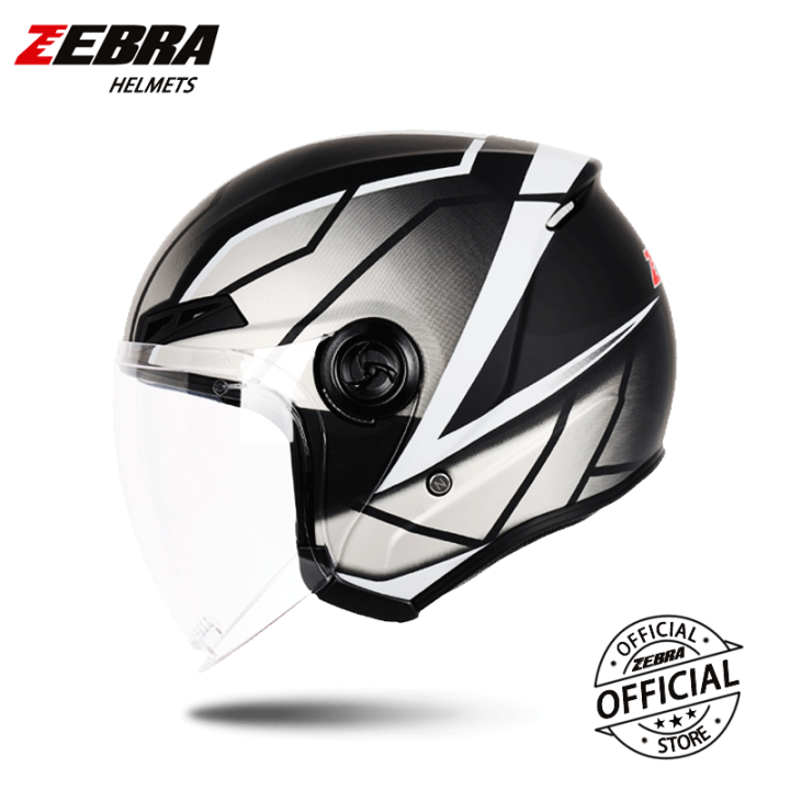 Zebra132 #2 Ray Motorcycle Half Face Helmet Single Visor half face ...