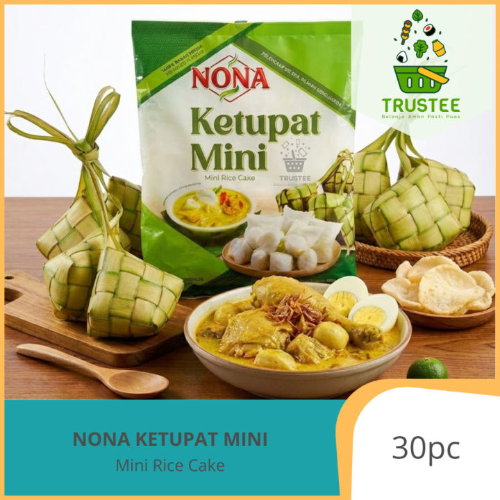 Nona Ketupat Mini Instan 600g ( isi 30 x 20g ) / Mini Rice Cake / Nasi ...