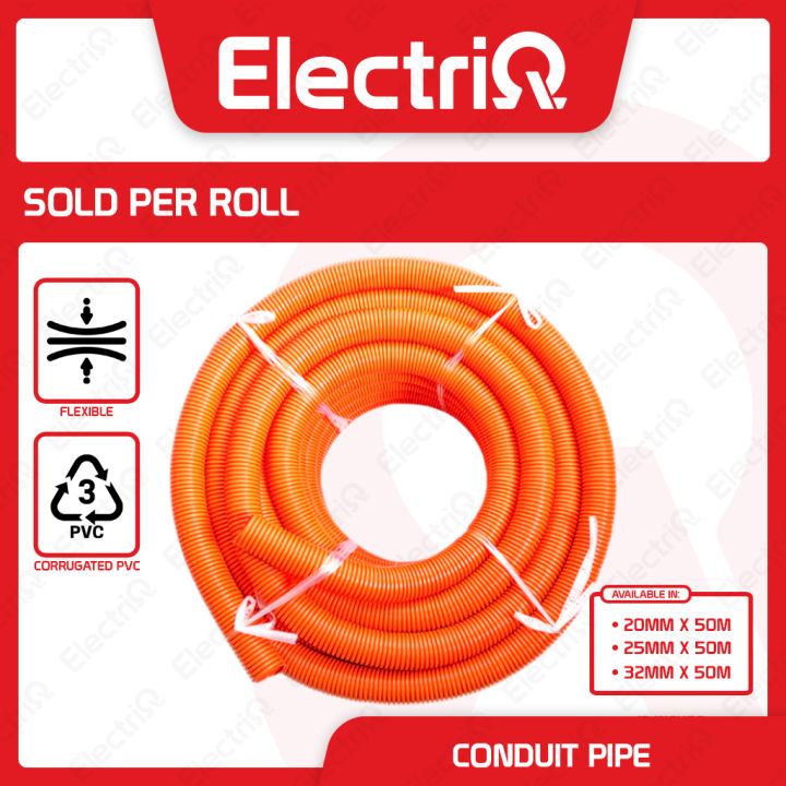 Electriq l Polyflex Corrugated Flexible Orange Electrical Conduit Hose ...