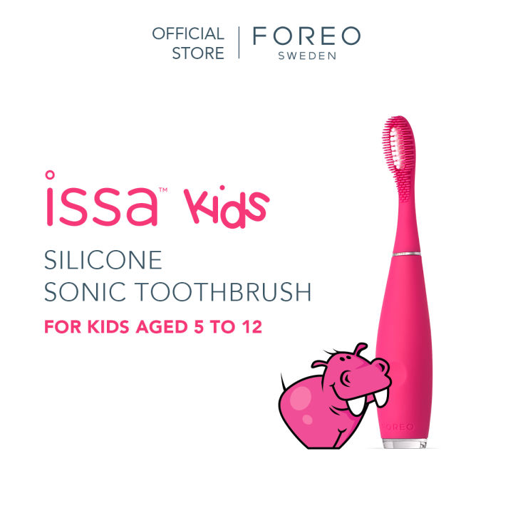 FOREO ISSA Kids Ultra-Hygienic Silicone Sonic Electric Toothbrush for ...