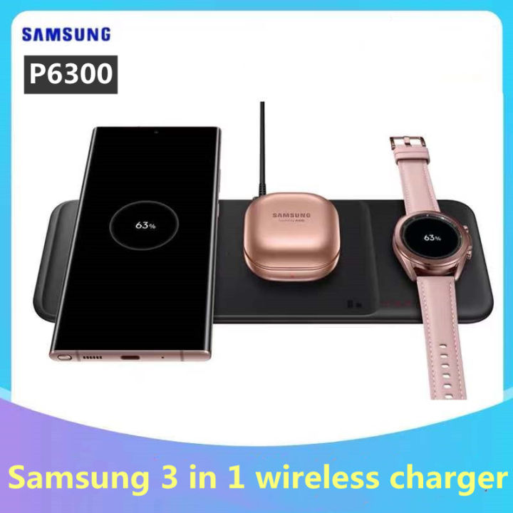 Original Samsung 25W EP-P6300 3 in1 Fast Wireless Charger Trio Pad ...