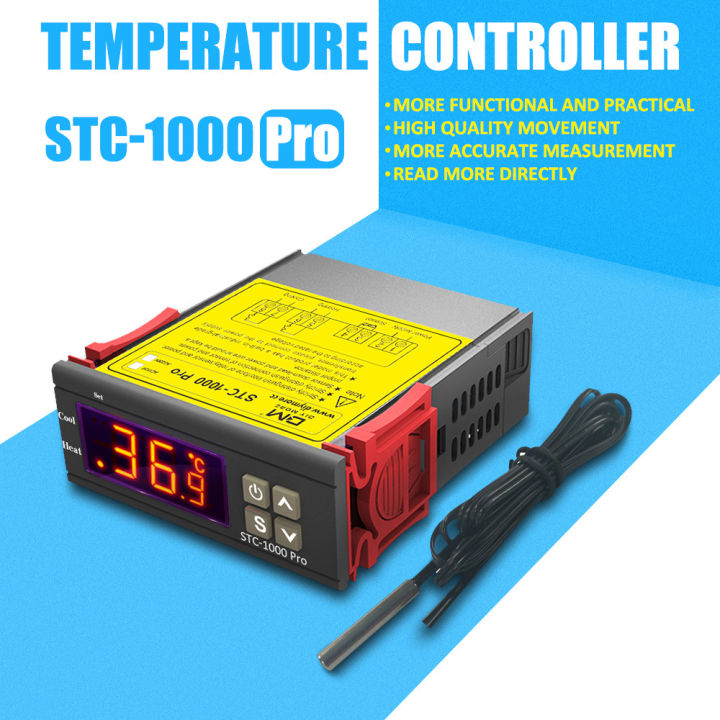 Original STC 1000 Pro Digital Temperature Controller Thermostat Thermoregulator Incubator Relay ...