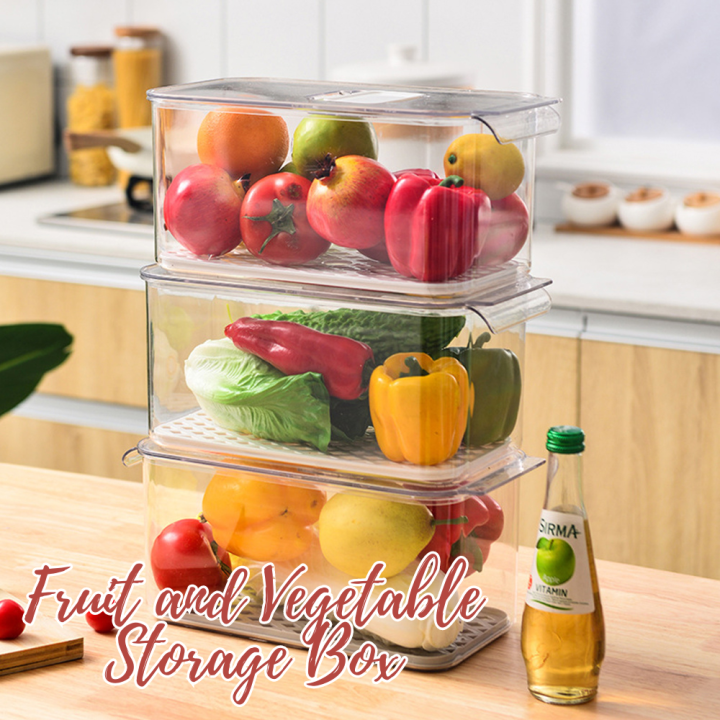 Transparent Fruit and Vegetable Storage Box Refrigerator Basket ...