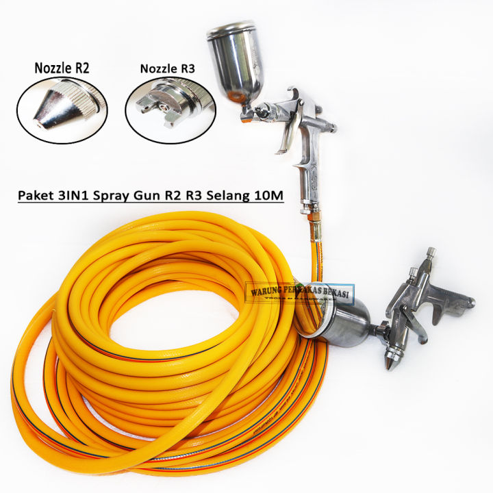 Paket Alat Semprot Cat Angin Spray Gun H&l Spet K3 - HNL R2 Tabung Atas ...