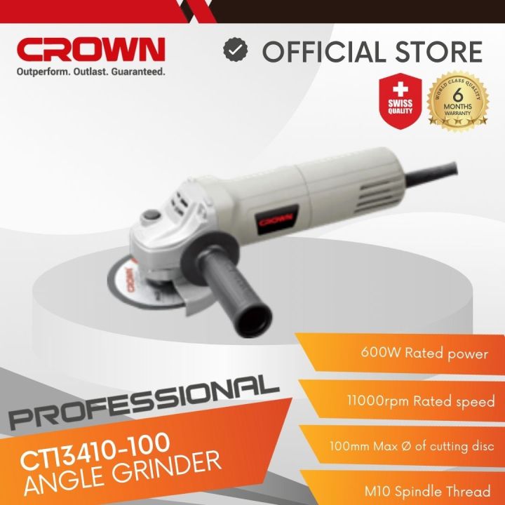 CROWN Angle Grinder 4" 600w / 100mm CT13410-100 | Lazada PH
