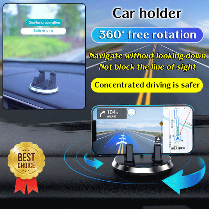 360° Rotating Alloy Car Mount Dashboard Phone Stand Simple Car GPS ...