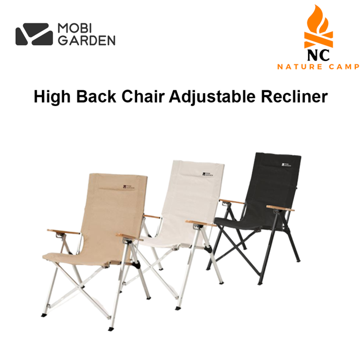 Mobi Garden Portable Aluminum Armrest High Back Foldable Chair ...