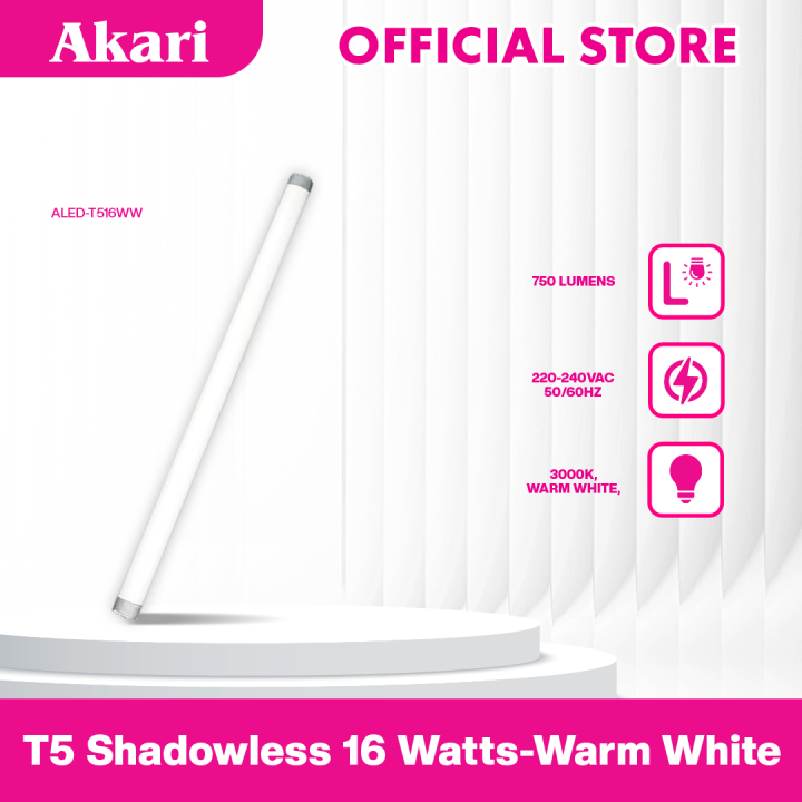Akari T5 Shadowless 16 Watts - Warm White (ALED-T516WW) | Lazada PH