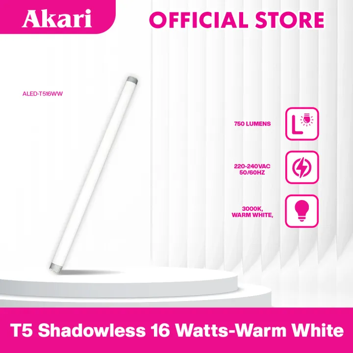 Akari T5 Shadowless 16 Watts - Warm White (ALED-T516WW) | Lazada PH